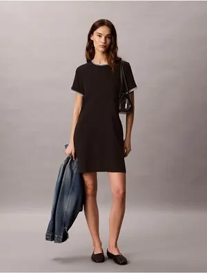 Calvin Klein Calvin Klein Tipping Stripe T-shirt Dress Black