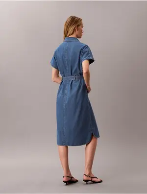 Calvin Klein Denim Belted Shirt Dress
