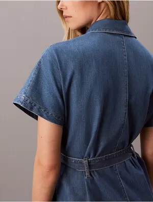 Calvin Klein Denim Belted Shirt Dress