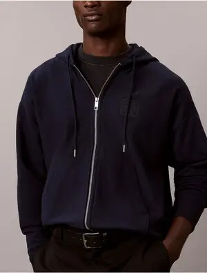 Calvin Klein Premium Terry Emblem Logo Zip Hoodie