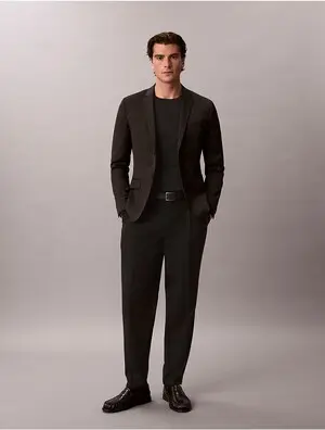 Calvin Klein Tapered Pleated Wool Blend Pants