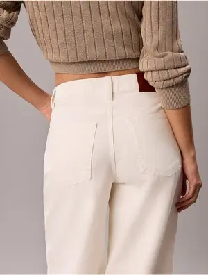 Calvin Klein Cotton Twill Wide Leg Pants