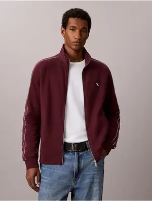 Calvin Klein Logo Tape Zip-up Jacket - Winetasting