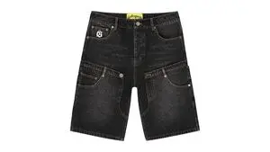 GODSPEED Paneled Denim Shorts - Black