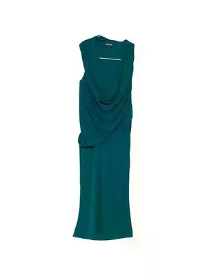TOM FORD Sleeveless Draped Neckline Midi Dress