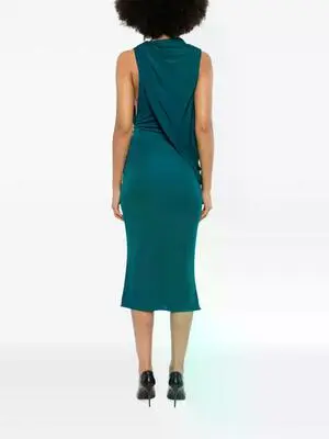 TOM FORD Sleeveless Draped Neckline Midi Dress