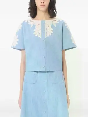 Valentino Garavani Light Embroidered Denim Shirt