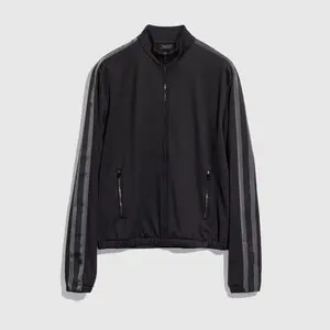 Gucci Cotton Jersey Zip Jacket With Muted Web - Black
