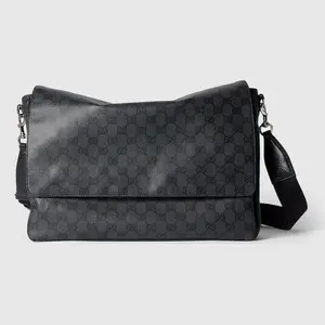 Gucci Essence Classic Medium Crossbody Bag Gg Canvas - Black