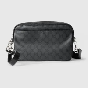 Gucci Essence Classic Small Crossbody Bag In Gg Canvas - Black
