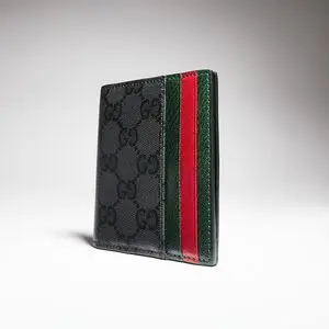 Gucci Bi-fold Wallet With Web Card Slots Gg Canvas