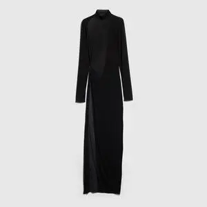 Gucci Viscose Crêpe Jersey Dress With Draped Open Back And Side Slit