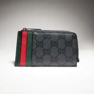 Gucci Long Card Case With Web Card Slots Gg Canvas
