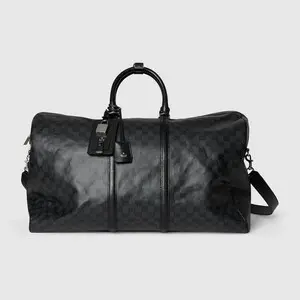 Gucci Essence Classic Large Duffle Bag Gg Canvas - Black
