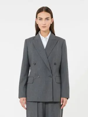 Max Mara Double-breasted Wool Flannel Blazer