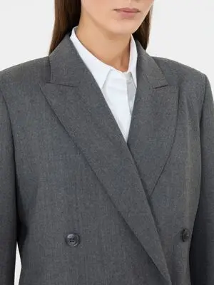Max Mara Double-breasted Wool Flannel Blazer