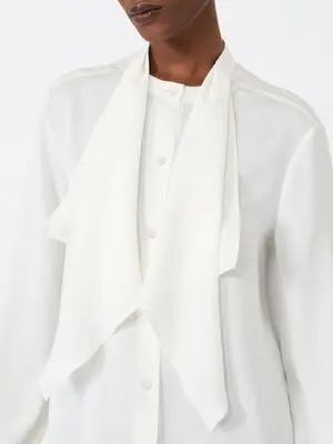 Max Mara Ruffled Charmeuse Shirt - Silk