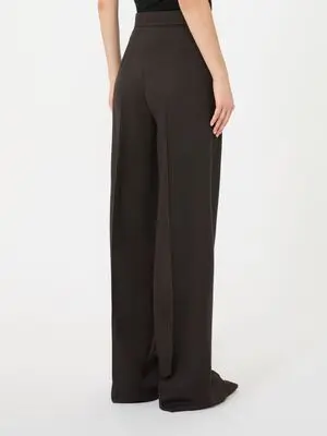 Max Mara High-waisted Wool Trousers - Dark Brown