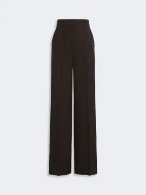 Max Mara High-waisted Wool Trousers - Dark Brown