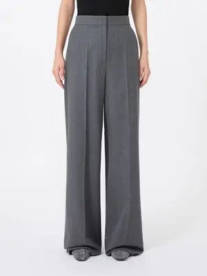 Max Mara High-waisted Stretch Wool Tailored Trousers - Medium Grey