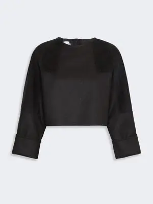 Max Mara Wool Flannel Tunic With Suede Inlay