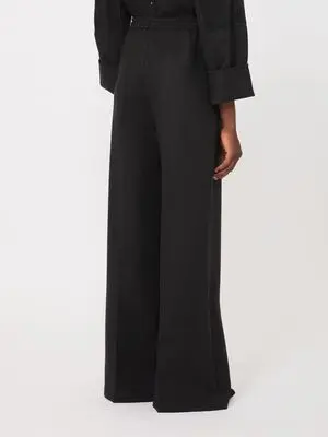 Max Mara Wool Flannel Wide-leg Trousers