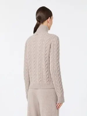Max Mara Cable-knit Cashmere Half-zip Sweater