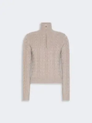 Max Mara Cable-knit Cashmere Half-zip Sweater