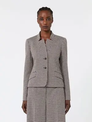 Max Mara Slim Houndstooth Jersey Jacket