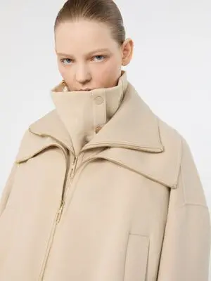 Max Mara Pure Wool Bomber Jacket With Removable Bib