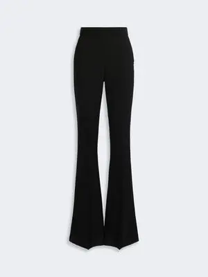 Max Mara Flared Stretch Wool Twill Trousers - Black