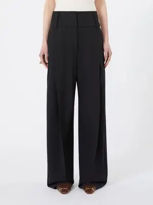 Max Mara Stretch Wool Curved-leg Trousers