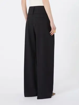 Max Mara Stretch Wool Curved-leg Trousers