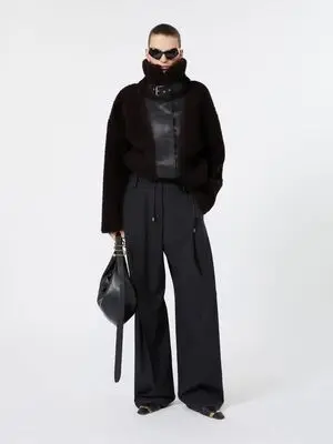 Max Mara Stretch Wool Curved-leg Trousers