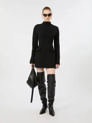 Max Mara Short Stretch Wool-blend Hourglass Cut Dress