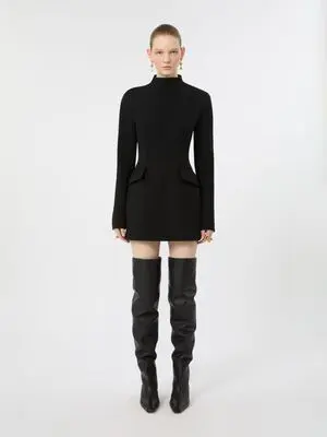 Max Mara Short Stretch Wool-blend Hourglass Cut Dress