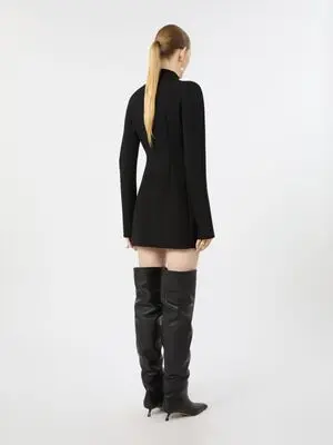 Max Mara Short Stretch Wool-blend Hourglass Cut Dress