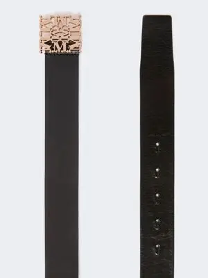 Max Mara Leather Belt With Embellished Buckle