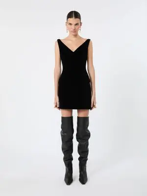 Max Mara Short Sleeveless Velvet Dress