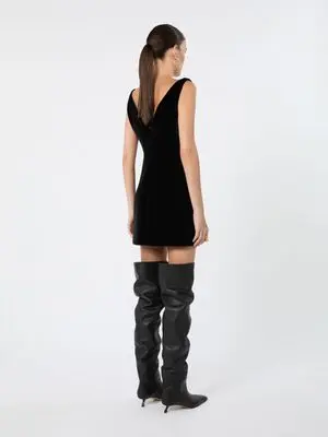 Max Mara Short Sleeveless Velvet Dress