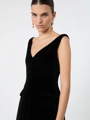 Max Mara Short Sleeveless Velvet Dress