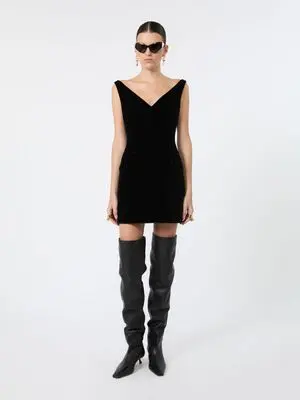 Max Mara Short Sleeveless Velvet Dress