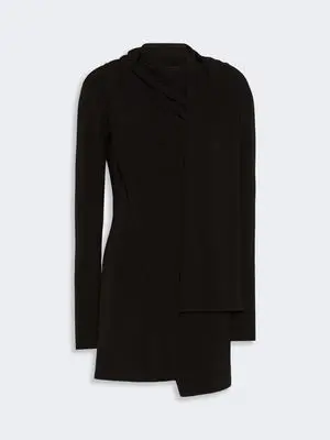 Max Mara Fluid Jersey Shawl Neck Draped Dress