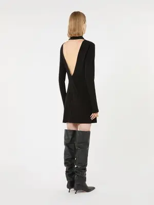 Max Mara Fluid Jersey Shawl Neck Draped Dress