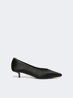 Max Mara Haircalf And Nappa Leather Low Court Shoes - Black