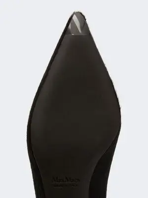 Max Mara Haircalf And Nappa Leather Pointed Toe Court Shoes - Black