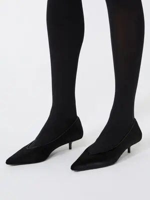 Max Mara Haircalf And Nappa Leather Pointed Toe Court Shoes - Black