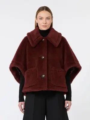 Max Mara Alpaca And Wool Teddy Fabric Boxy Cape