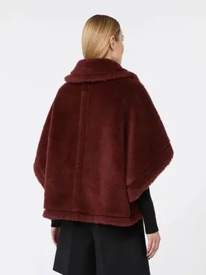 Max Mara Alpaca And Wool Teddy Fabric Boxy Cape