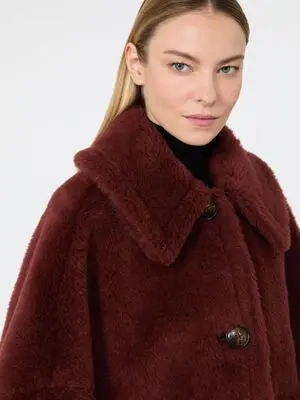 Max Mara Alpaca And Wool Teddy Fabric Boxy Cape